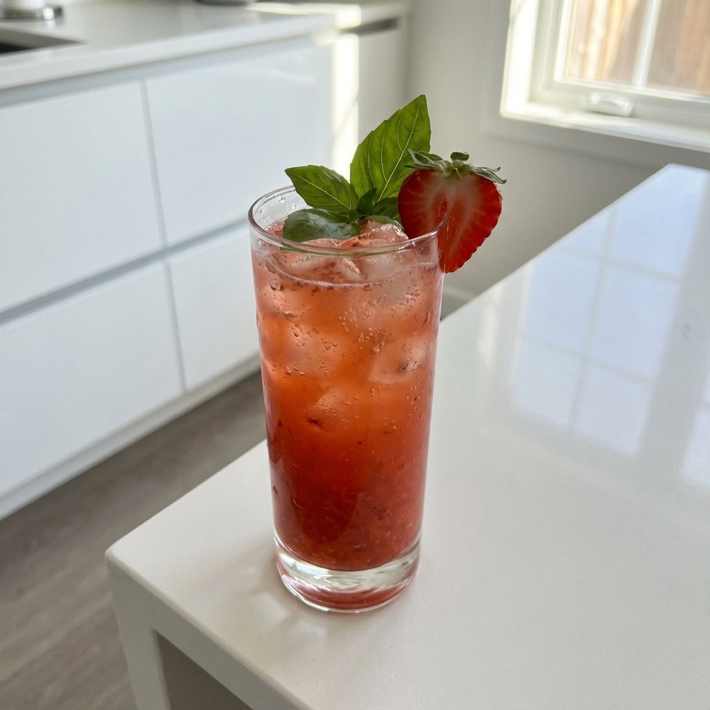 Strawberry Basil Gin Smash Cocktail Recipe - Thirsty Tales