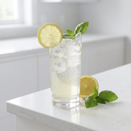 Lemon Basil Vodka Tonic Vodka Cocktail Recipe - Thirsty Tales