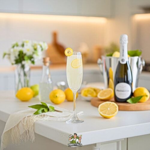 Prosecco Lemon Spring Fizz Cocktail Recipe - Thirsty Tales