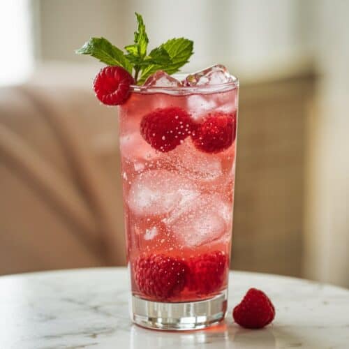 Raspberry Rose Cooler Mocktail Recipe - Thirsty Tales