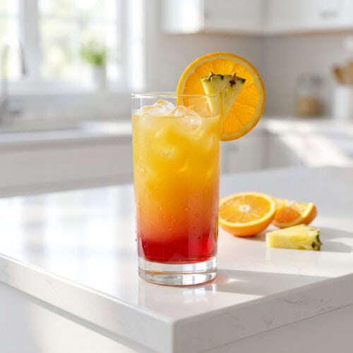 Tropical Sunrise Mocktail Recipe - Thirsty Tales