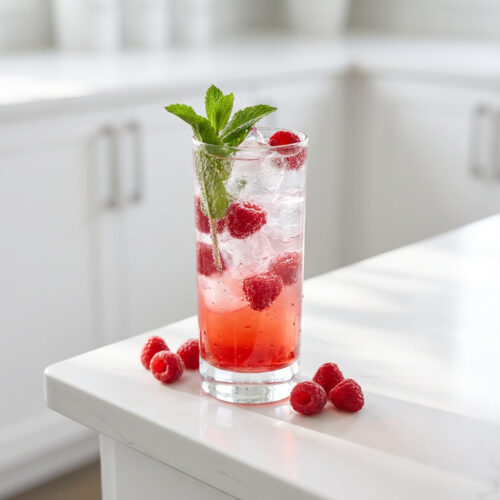 Raspberry Mint Fizz Cocktail Recipe - Thirsty Tales
