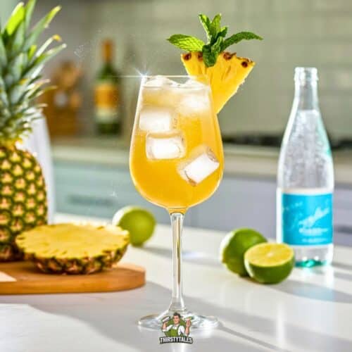 Tropical White Wine Spritzer Cocktail Recipe - Thirsty Tales