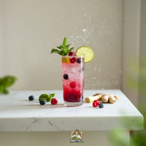 Berry Ginger Breeze Mocktail Recipe - Thirsty Tales