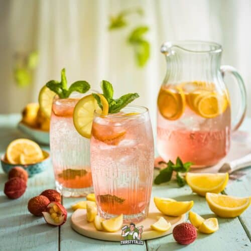 Lychee Lemonade Twist Mocktail Recipe - Thirsty Tales