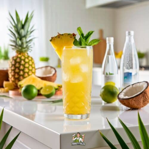 Tropical Pineapple Fizz Mocktail Recipe - Thirsty Tales