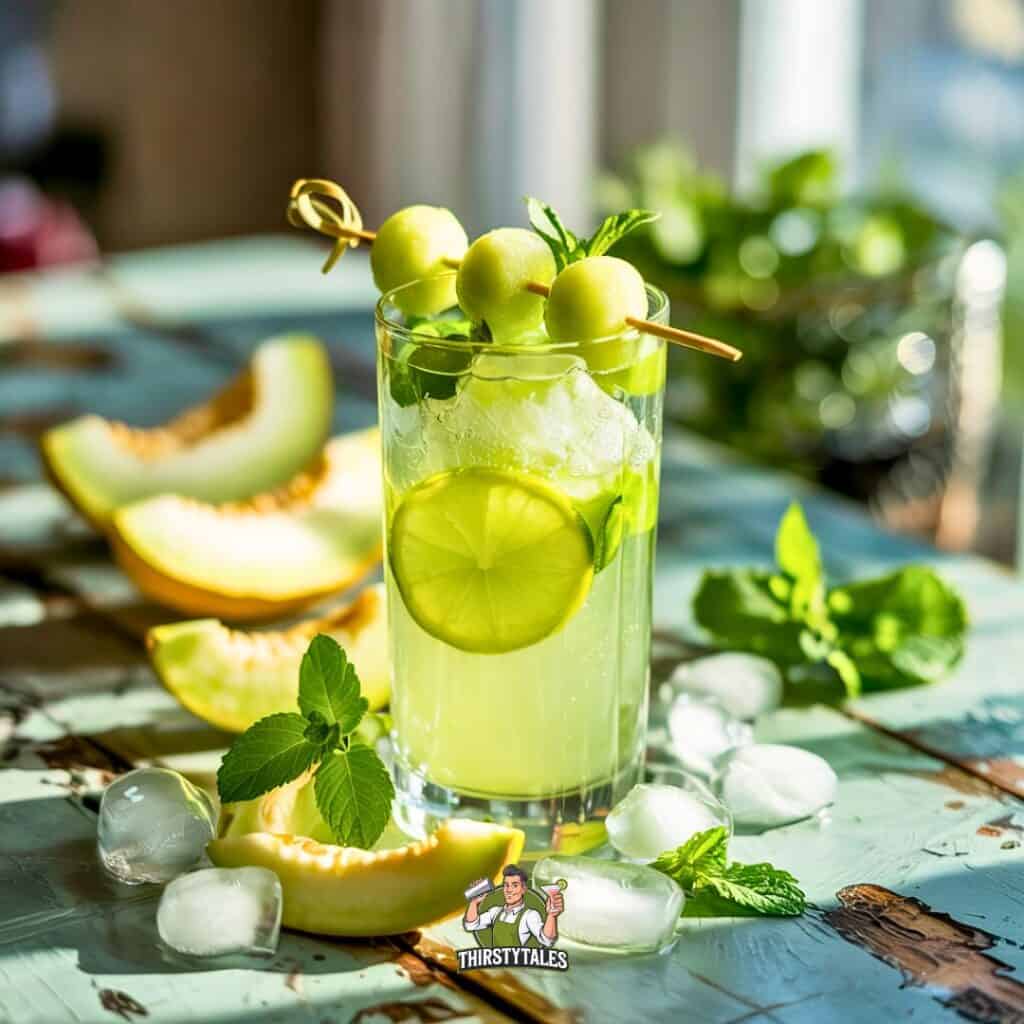 Honeydew Lime Cooler Cocktail Recipe - Thirsty Tales