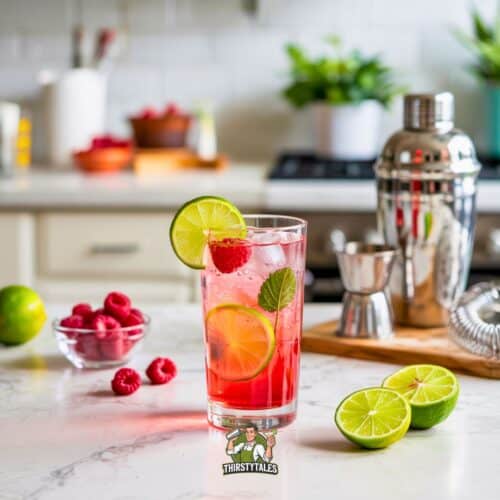 Raspberry Lime Rickey Cocktail Recipe - Thirsty Tales