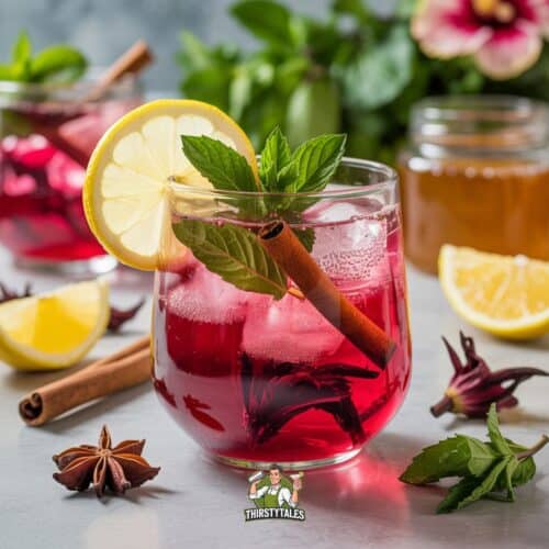 Pink Hibiscus Tea Mocktail Recipe - Thirsty Tales