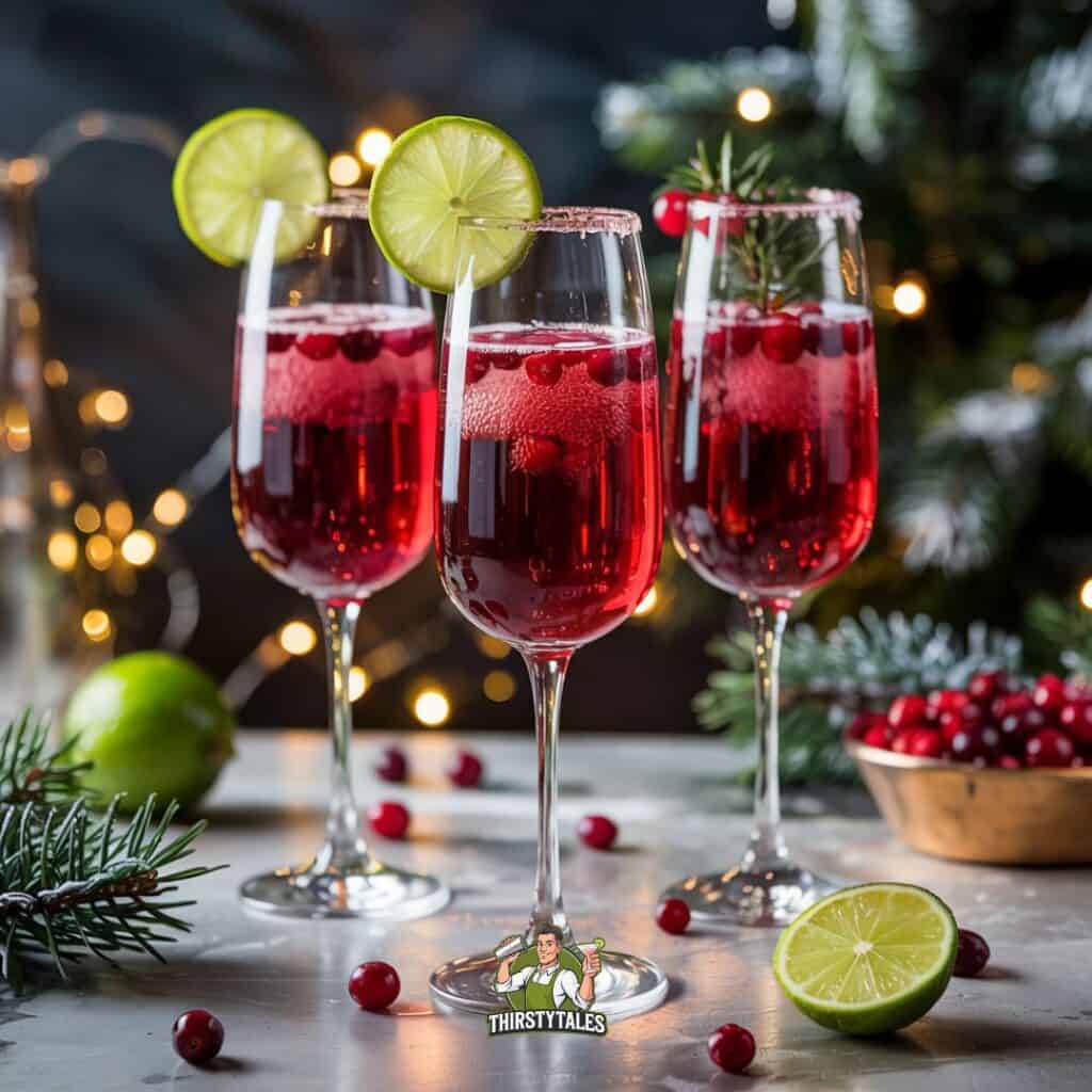 Prosecco and Cranberry Lime Cocktail Recipe - Thirsty Tales