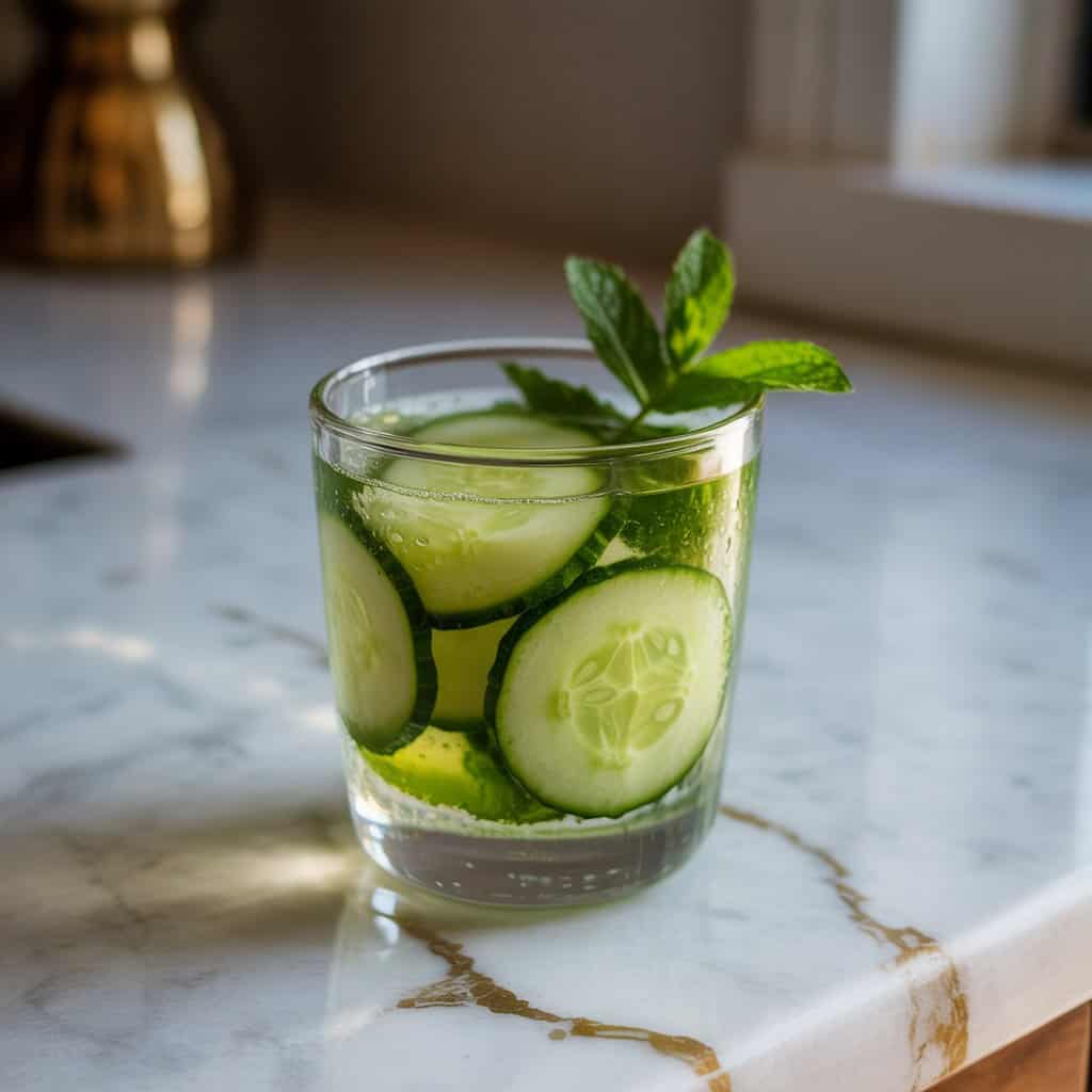 Muddled Cucumber Cooler Mocktail Recipe - Thirsty Tales