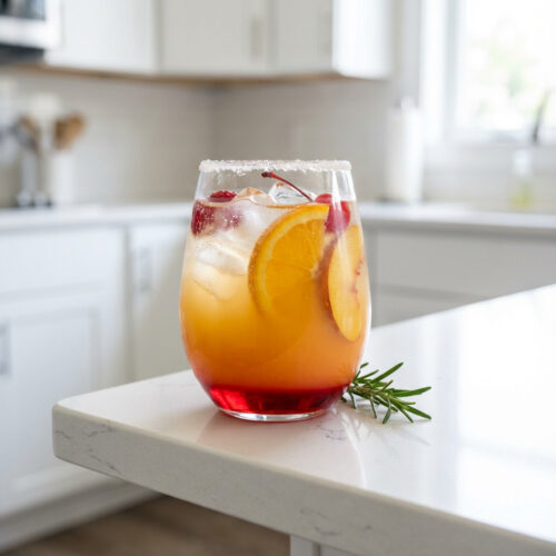 Peach Tequila Sunrise Punch Cocktail Recipe - Thirsty Tales